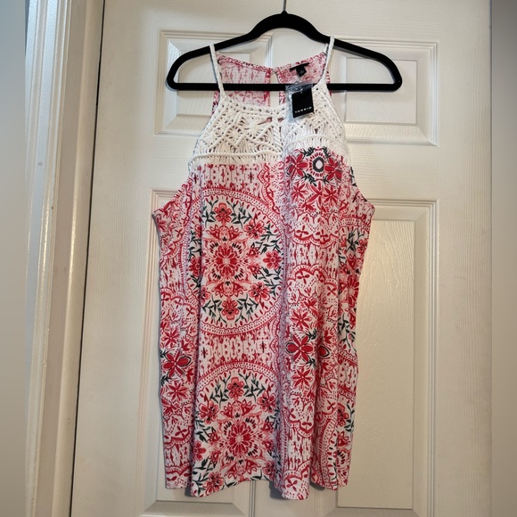 torrid | Tops | Torrid Red And White Macrame Tank | Poshmark